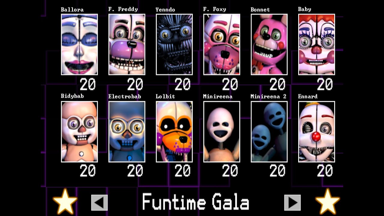 FNAF SL CN | Funtime Gala Normal Mode Complete! - YouTube