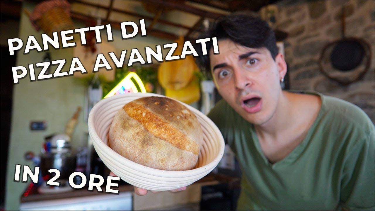 Pane con panetti di pizza avanzati (pronto in 2 ore) - YouTube