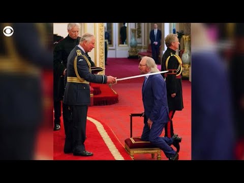 Barry Gibb of The Bee Gees gets knighted - YouTube