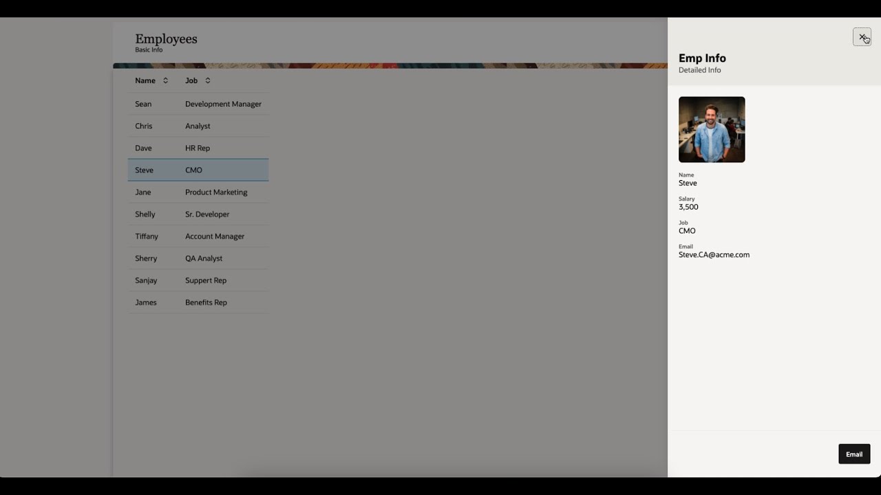 Using Redwood Drawers in Visual Builder - YouTube