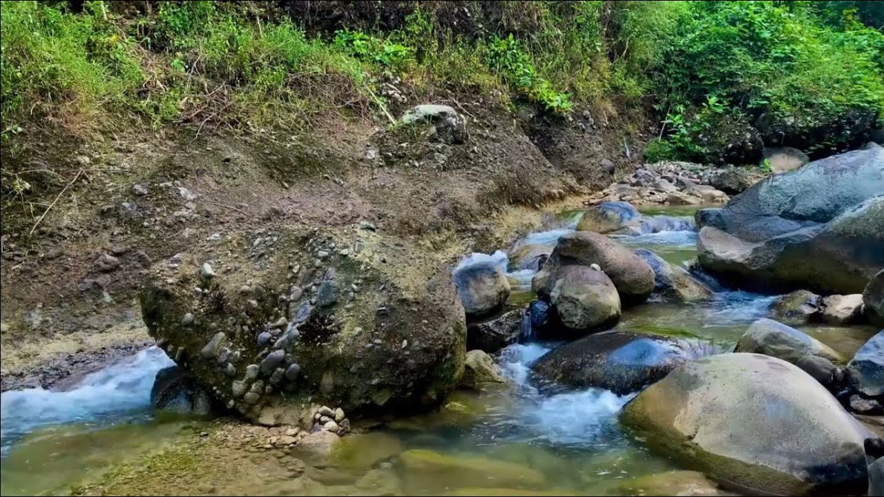 Romantic Calming River Stream | Beautiful Gentle Water Flow & White ...