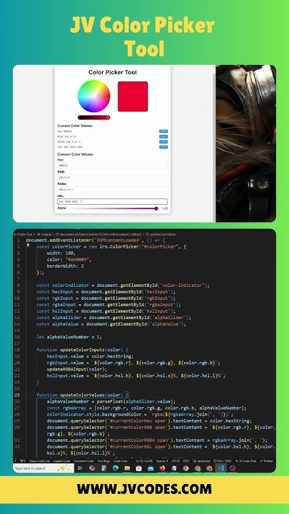 JV Color Picker Tool Source Code #colorpicker #shorts #tools #codes #webdevelopment - YouTube