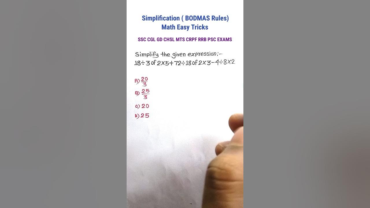 BODMAS PADMAS Rules| Simplification | Simplification Math Tricks ...