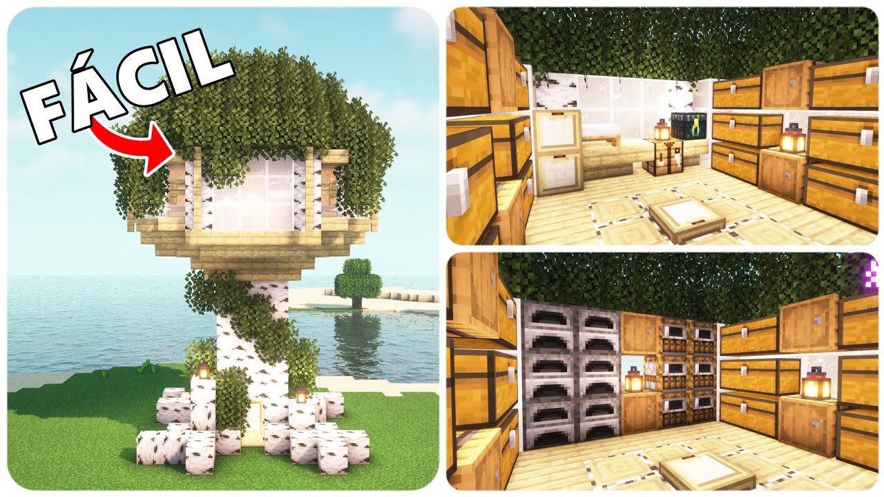 Cómo construir una casa del árbol en Minecraft - Tutorial - YouTube