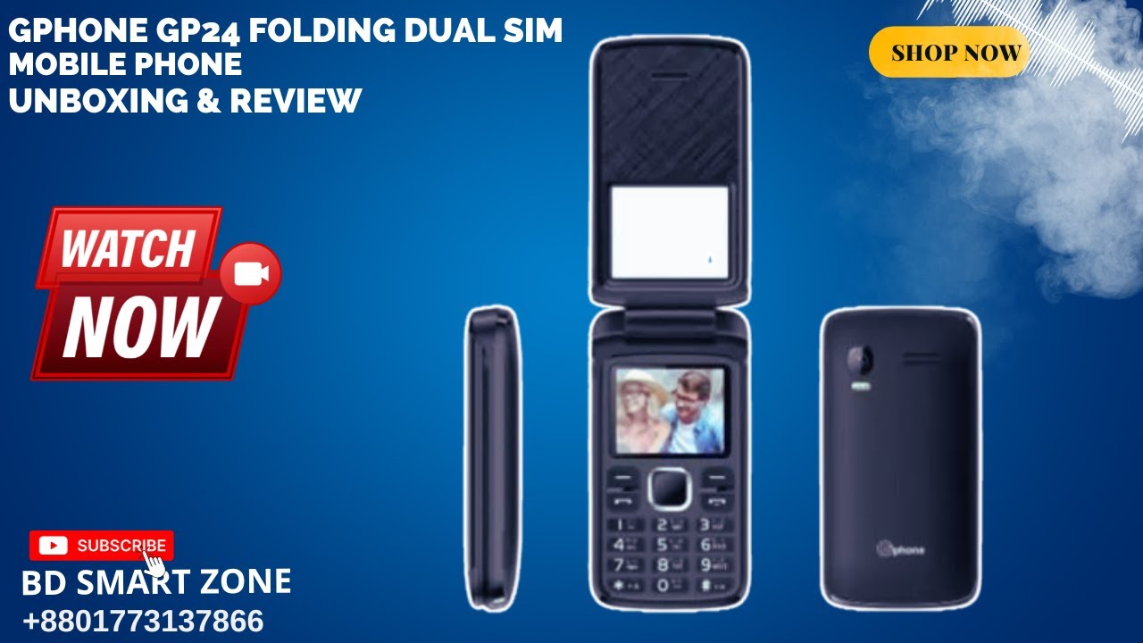 Gphone gp24 Folding Dual Sim Mobile Phone Unboxing & Review - YouTube