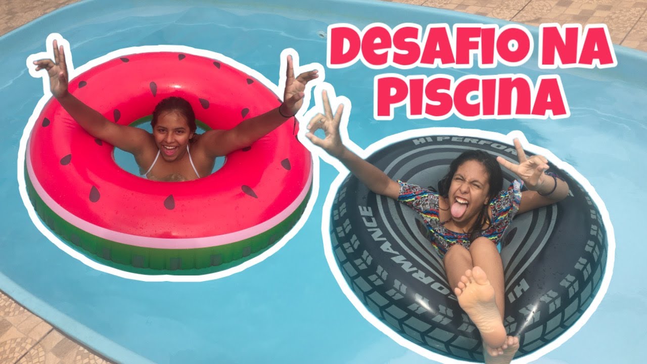 DESAFIO NA PISCINA COM MINHA AMIGA - YouTube