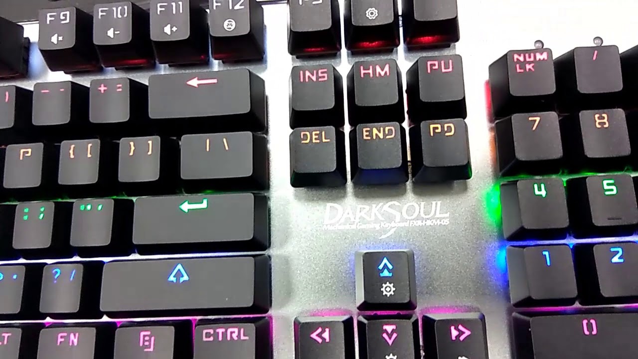 foxxray dark soul 6 colors blue switch mechanical gaming keyboard - YouTube