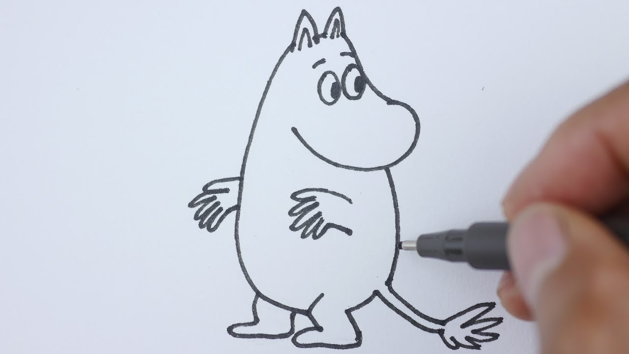무민의 무민트롤 그리기. Drawing Moomintroll from Moomin. #001 - YouTube