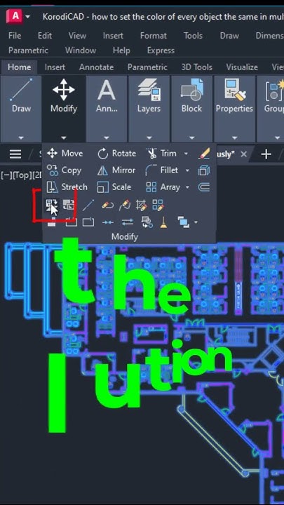 #autocad _1 | how to set the color of every object the same in multiple blocks simultaneously ...