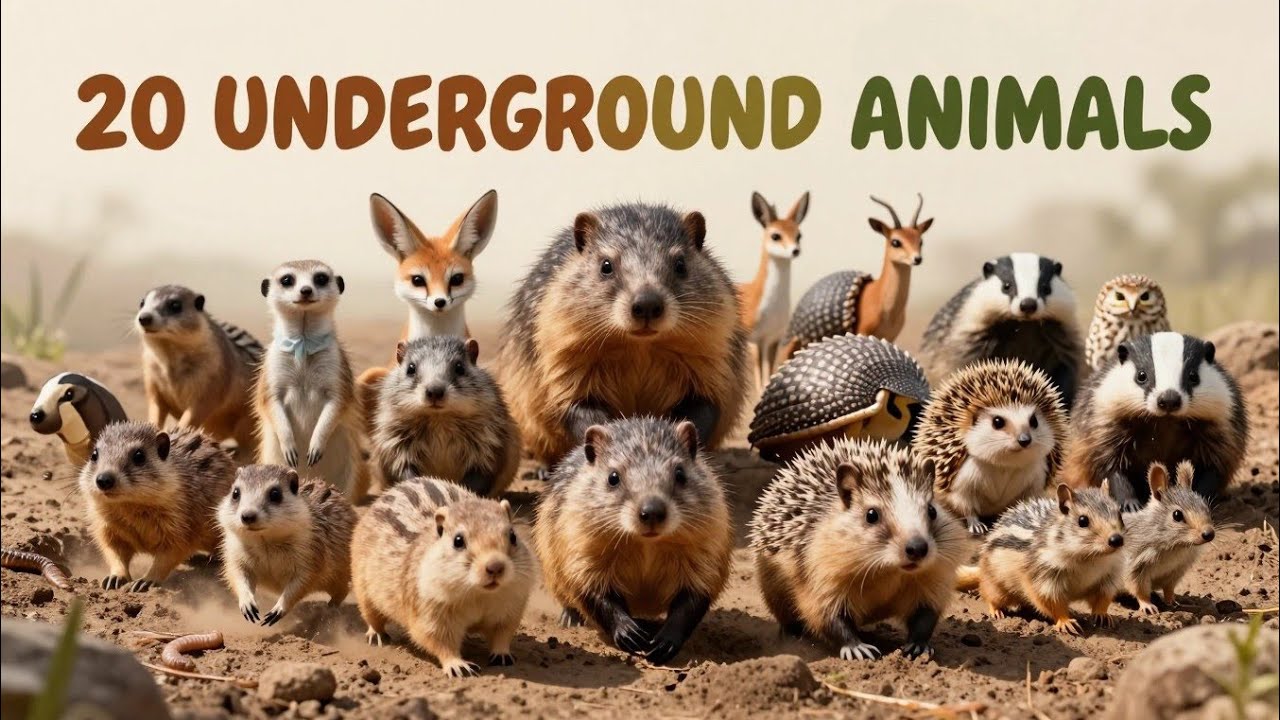 20 ज़मीन के नीचे रहने वाले जानवर |20 Underground Animals for Kids|Fun ...