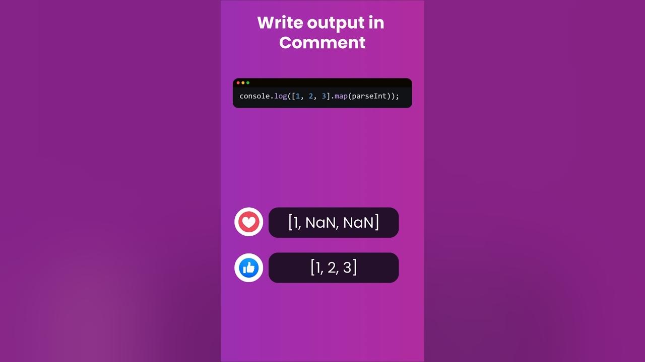 #javascript #outputs #challenge #day64 Output Program 97 map and parseInt interact #programming ...
