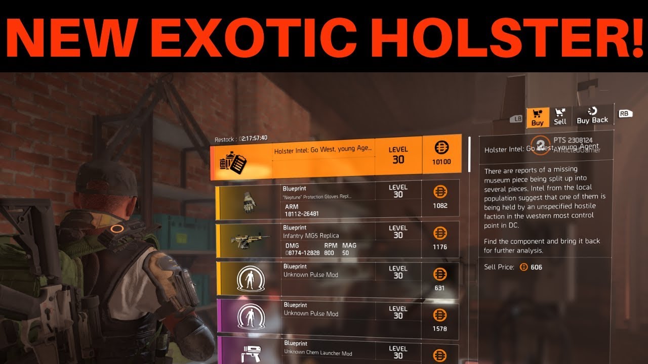 The Division 2 - NEW EXOTIC HOLSTER FOUND! - YouTube