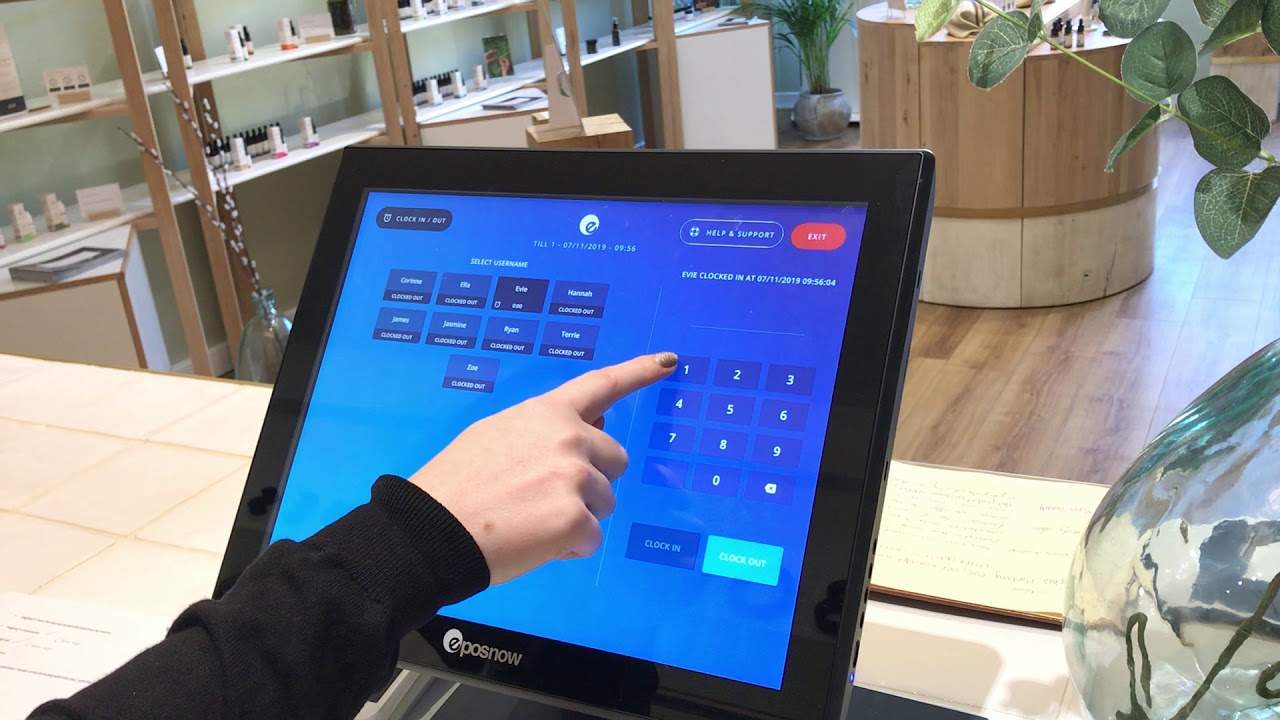 Clocking out on EPOS NOW - YouTube
