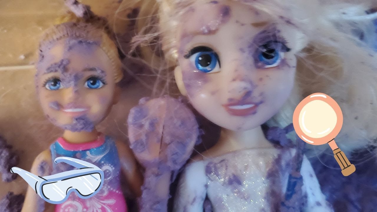 Gem Mining Surprise Elsa Anna Frozen Toddler Doll Barbie Chelsey Dolls ...