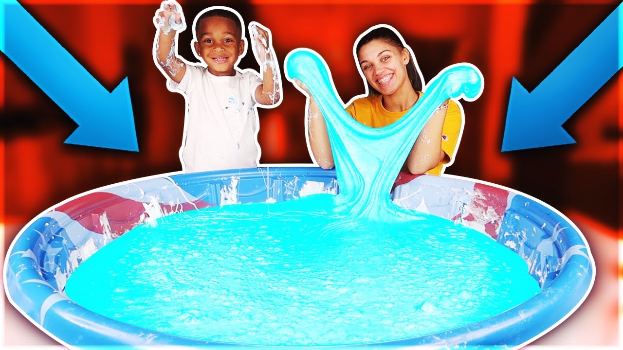 Super Fluffy Pool Full Of DIY Giant Slime | DJ's Clubhouse - YouTube