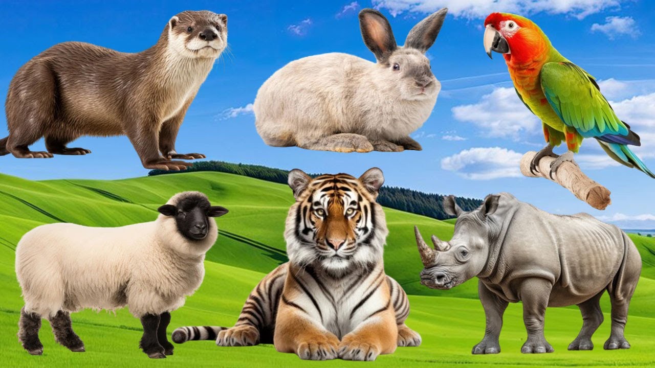 Bustling Animal World Sounds Around Us - Tiger, Rhinoceros, Otter ...