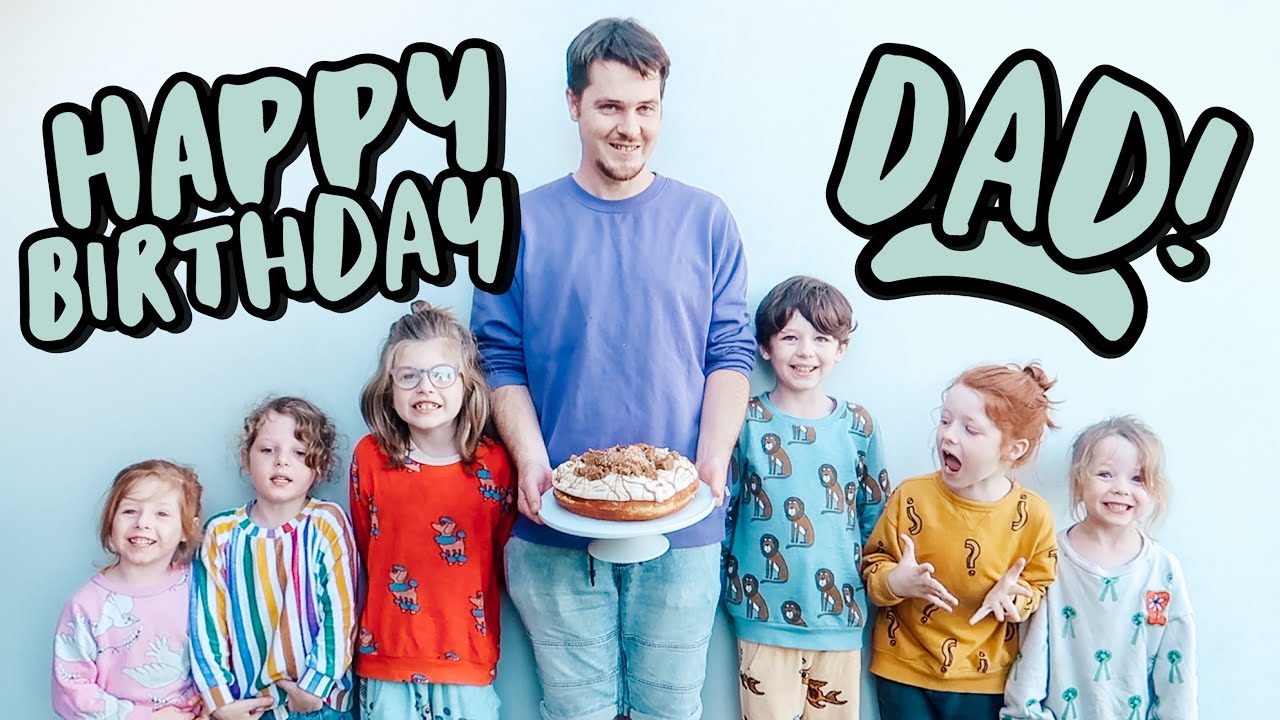 DAD OF SIX KIDS GETS GIANT BIRTHDAY DONUT - YouTube