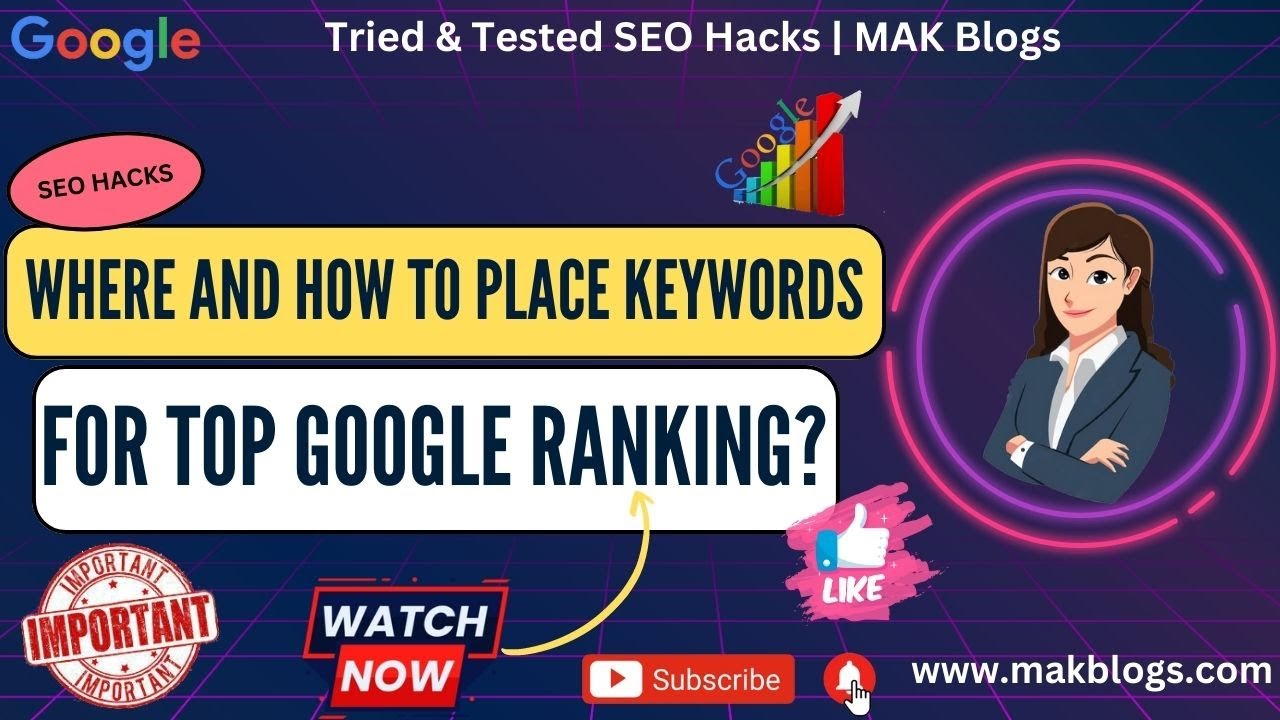 Where and How to Place Keywords for Top Google Ranking? | SEO Hacks ...