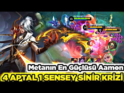 ÇILDIRDIM 4 TANE GERİZEKALIYI METANIN EN GÜÇLÜSÜ AAMON İLE TAŞIMAYA ÇALIŞIYORUM Mobile Legends 