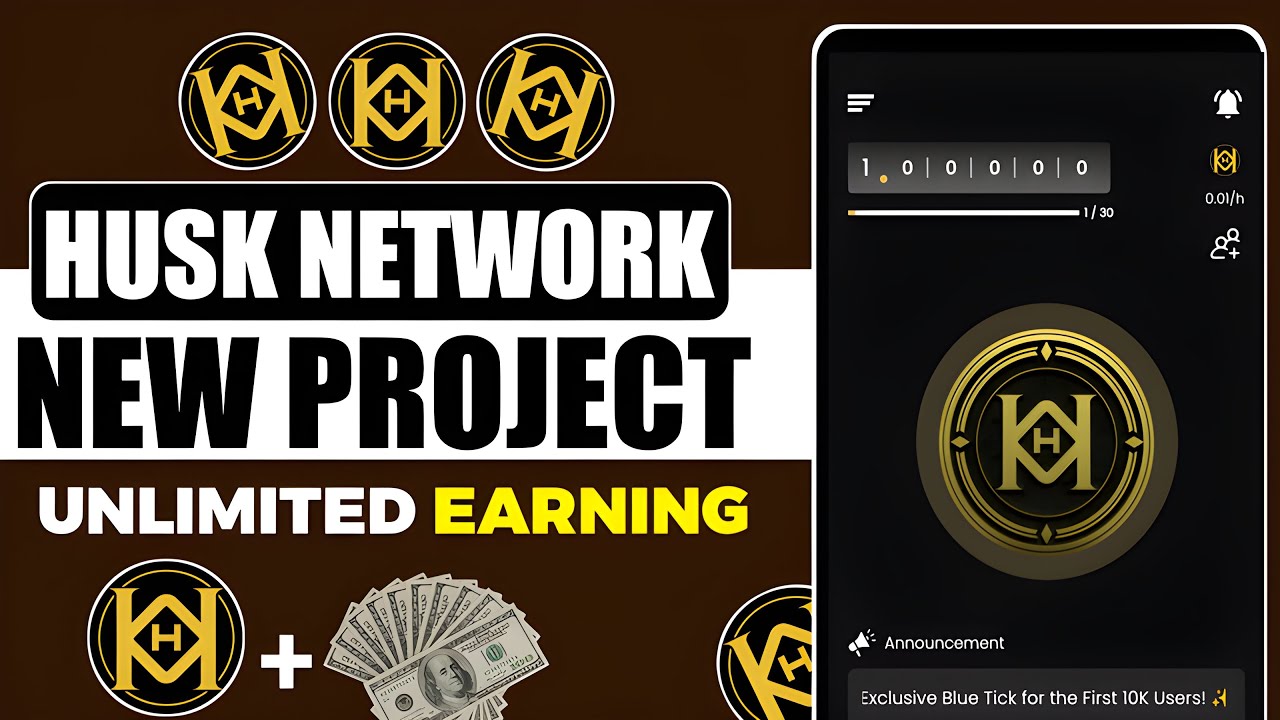 Husk Network New Project | Unlimited Earning App | Earn Crypto for Free ...