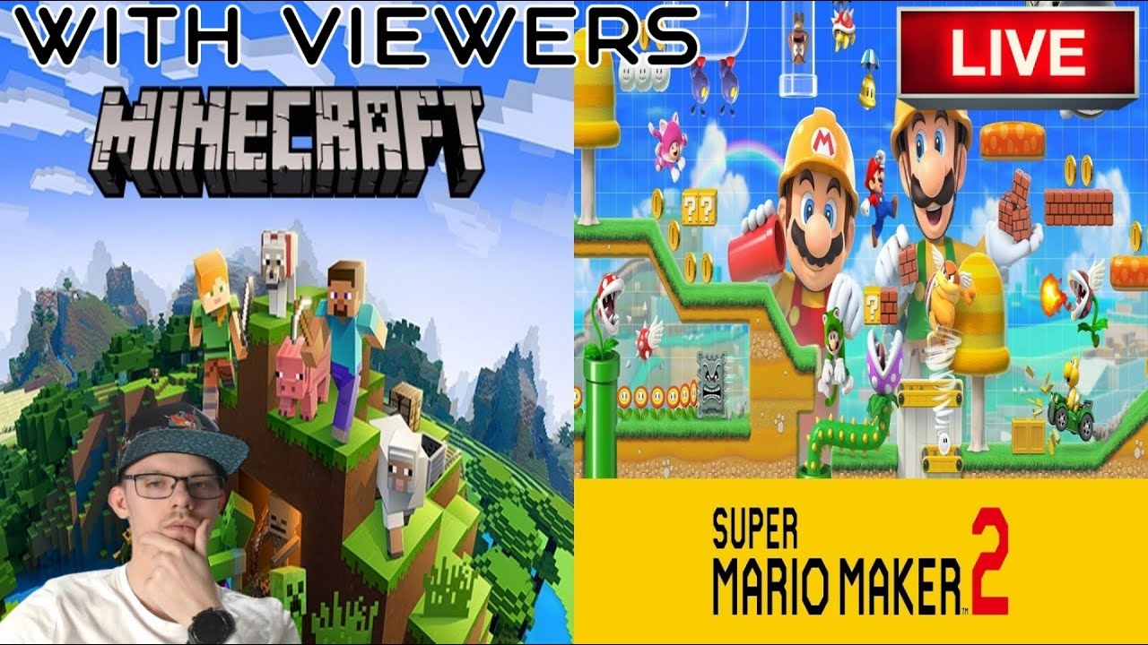 🔴LIVE🔴 Minecraft (Bedrock) & Super Mario Maker 2 - With VIEWERS - YouTube