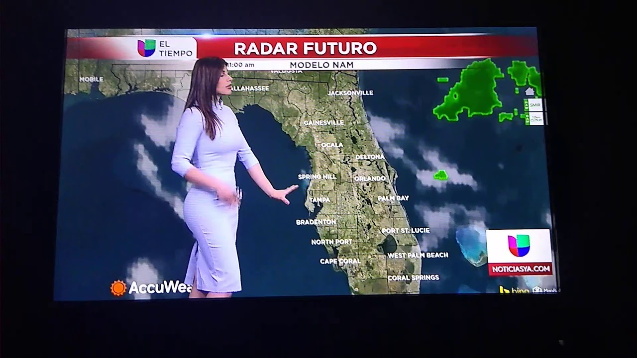 Lucy Rojas Sexy Legs Light Blue OutFit El Tempo - YouTube