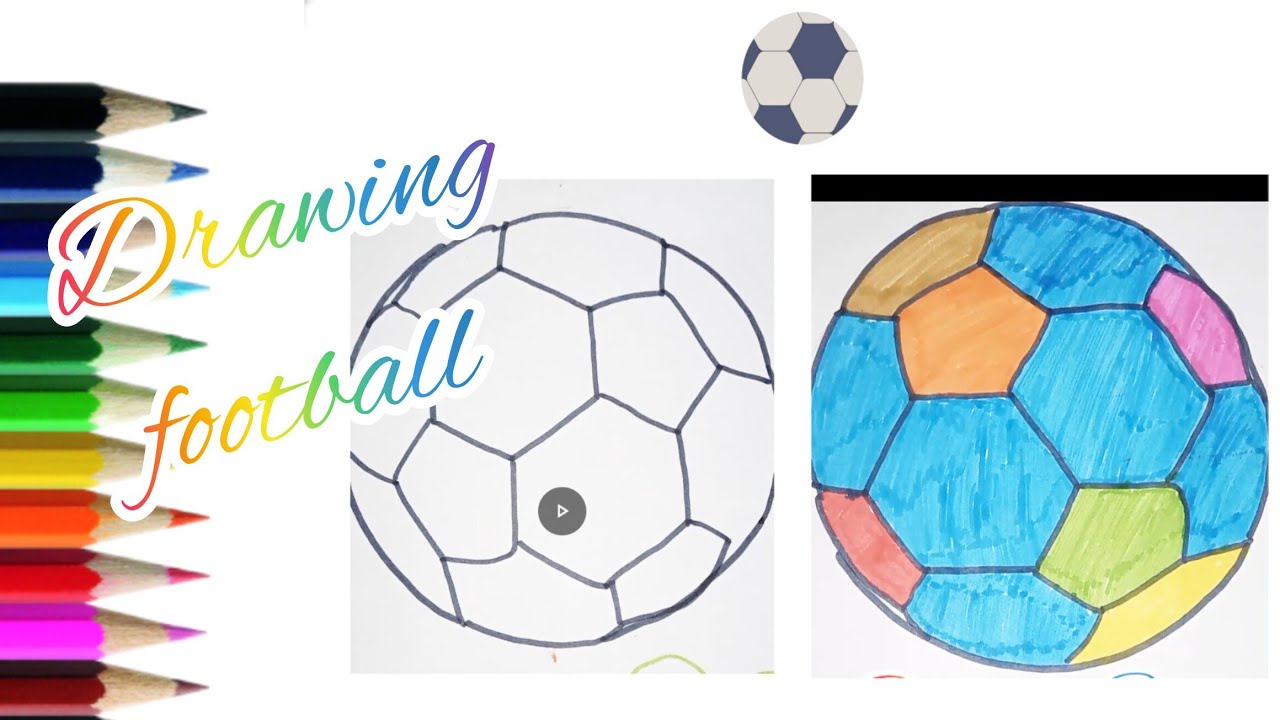 How to Draw Football Draw, Colouring and Painting of Football - YouTube