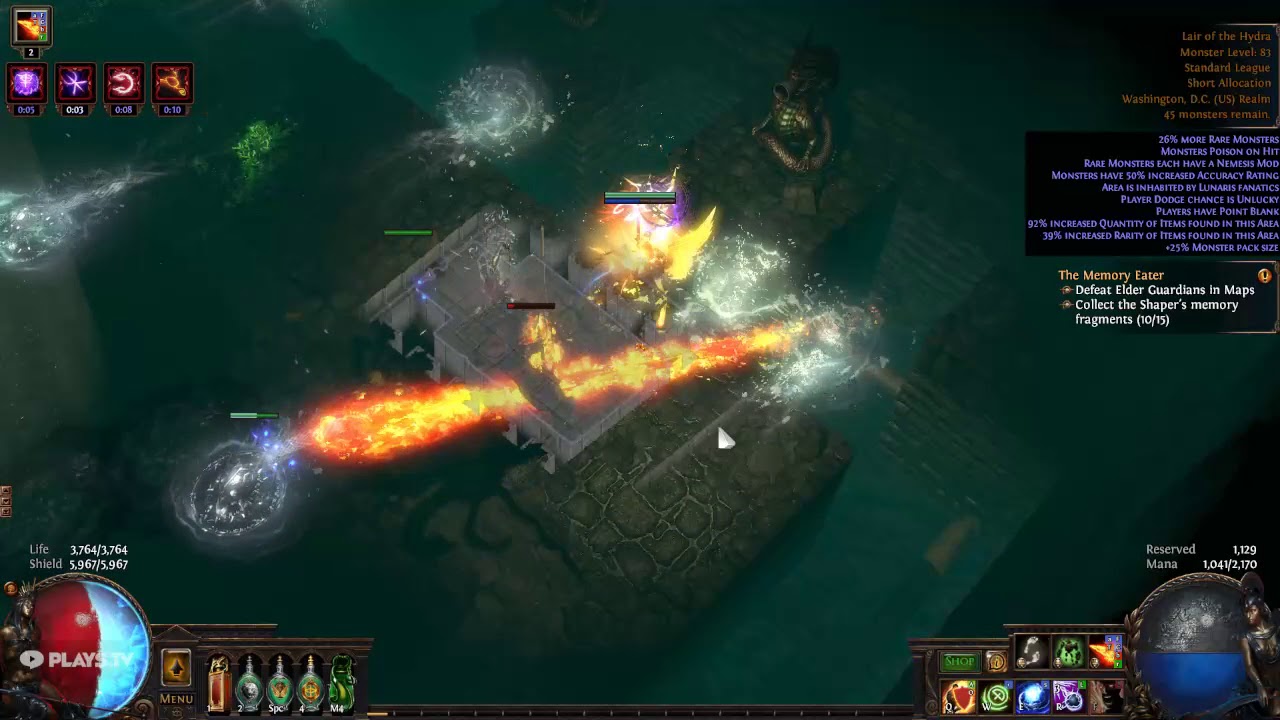 [PoE 3.2] Scorching Ray Totem Hierophant - T16 Lair of the Hydra - YouTube