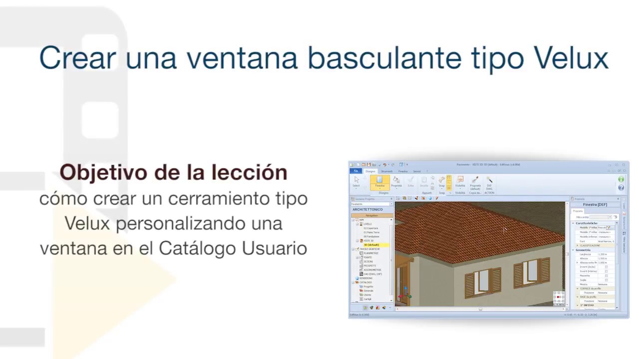 Tutorial de Edificius - Crear una ventana basculante tipo Velux - ACCA software - YouTube