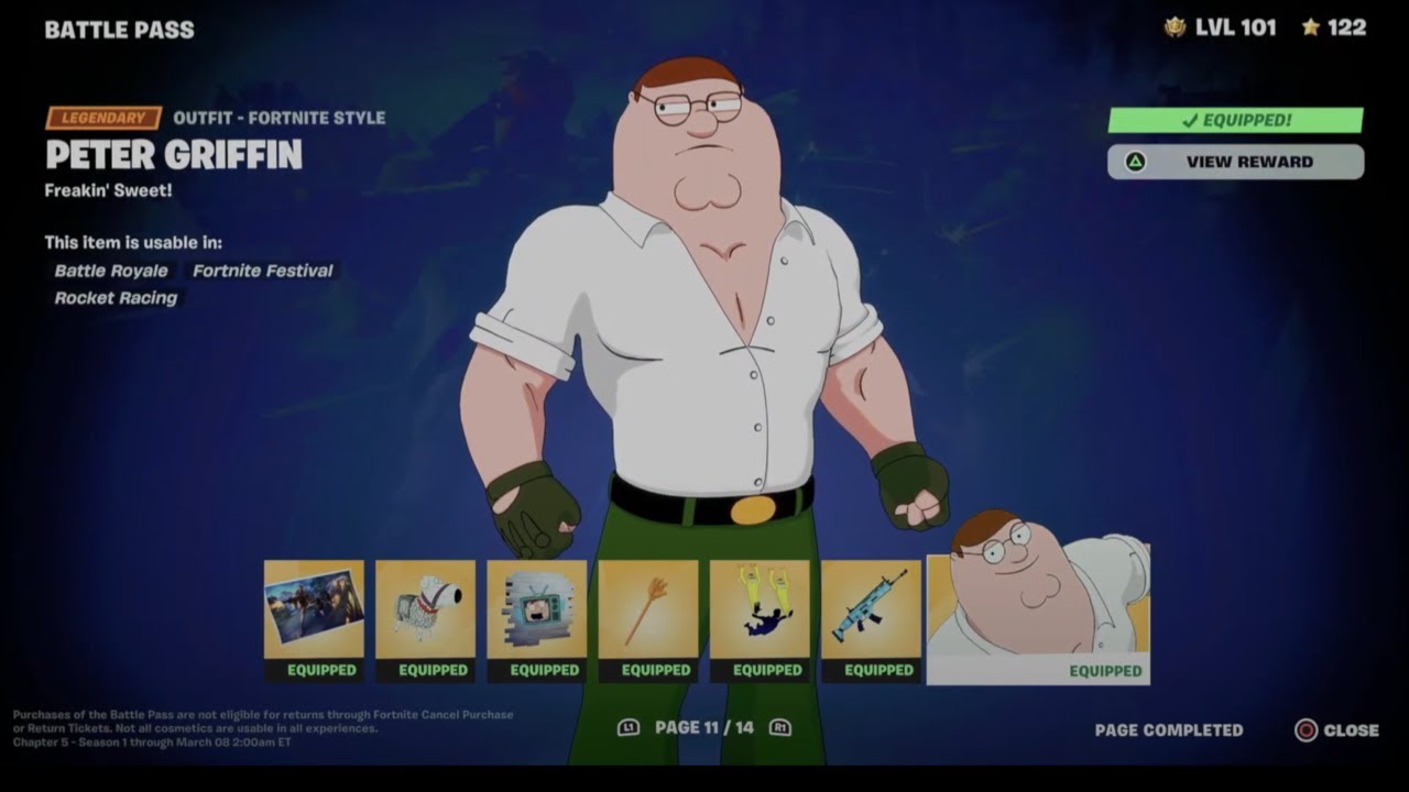 How to Unlock Peter Griffin Skin in Fortnite | Battle Pass Page 11 ...