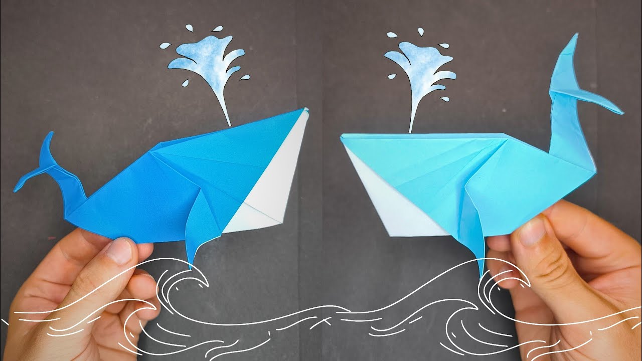 Origami Whale 🐋 How to fold a paper whale - YouTube