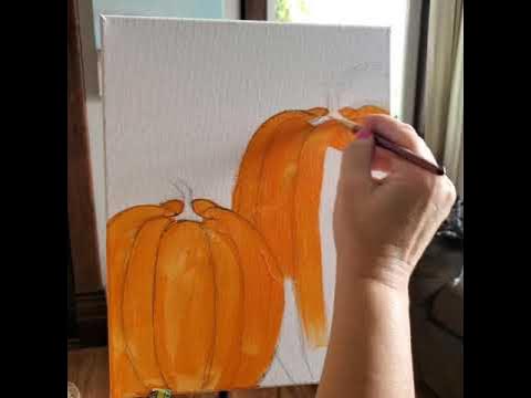 Pumpkin Acrylic Painting Fall CAA wine and canvas - YouTube