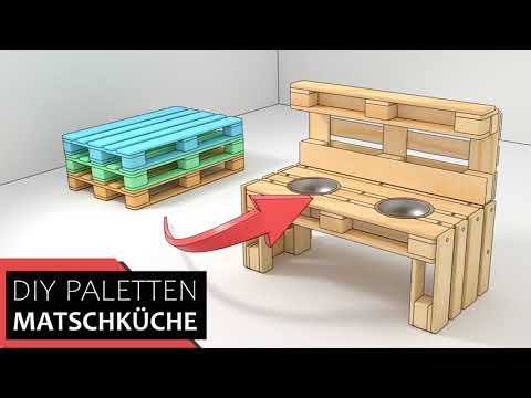 DIY Pallets Mud Kitchen   \\\\  step by step           DIY Paletten Matschküche \\\\  Animation