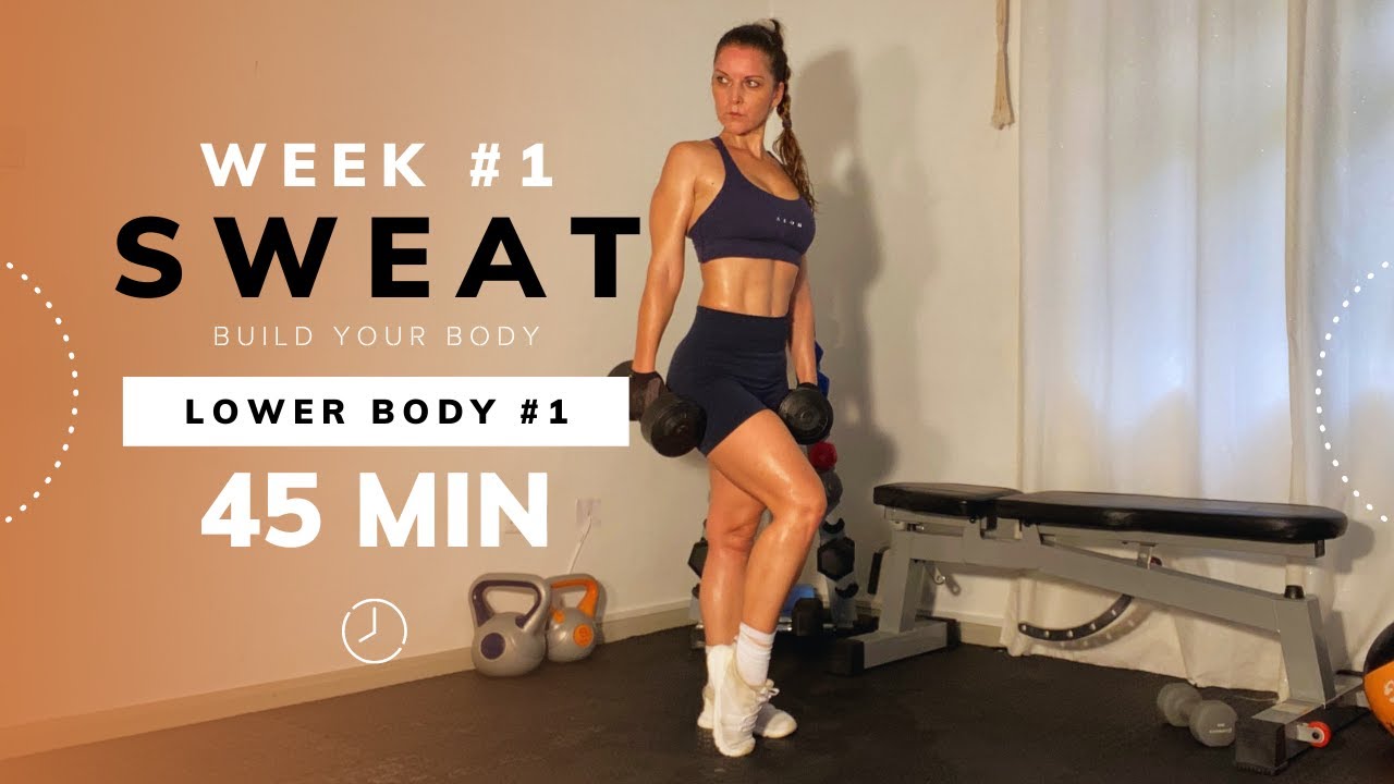 45 min FIRE Lower Body Strength and Plyometric Workout | SWEAT Program ...