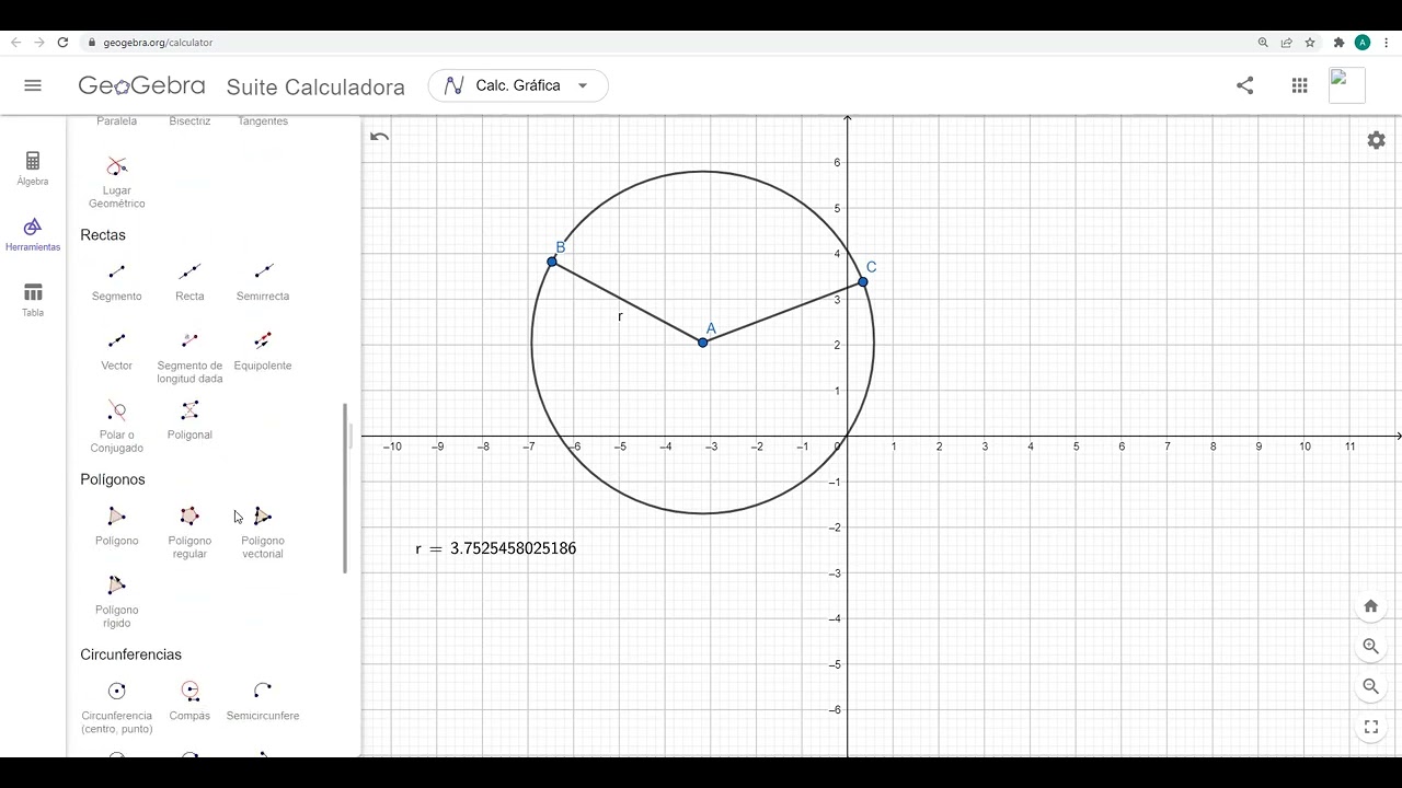 Práctica en Geogebra - ángulo en radianes - YouTube