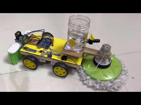 Bluetooth control Floor Cleaning Robot using Arduino contact us 9024388937 - YouTube