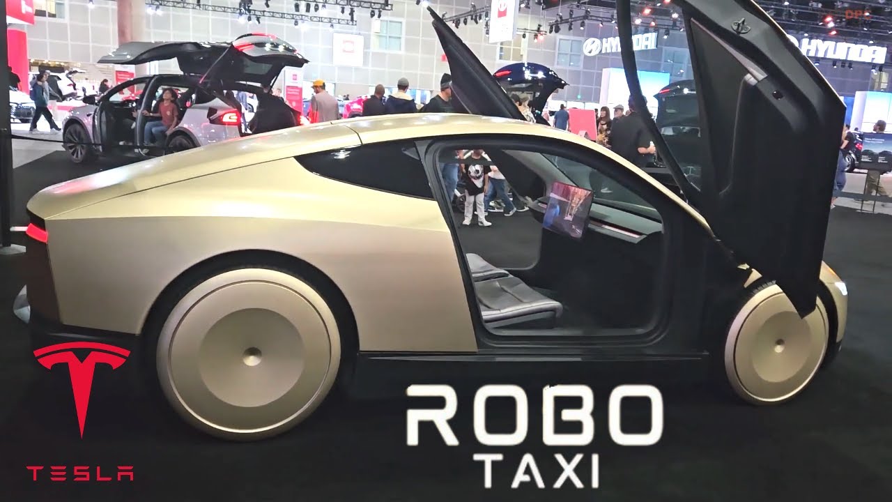 Tesla Robotaxi at the Los Angeles Auto Show 2024 - YouTube