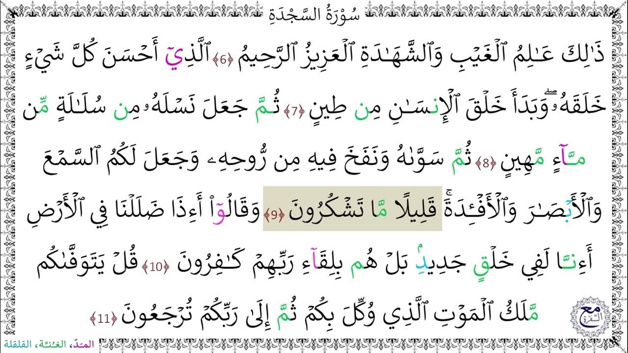 سورة الس جدة 6 11 إسلام صبحي
