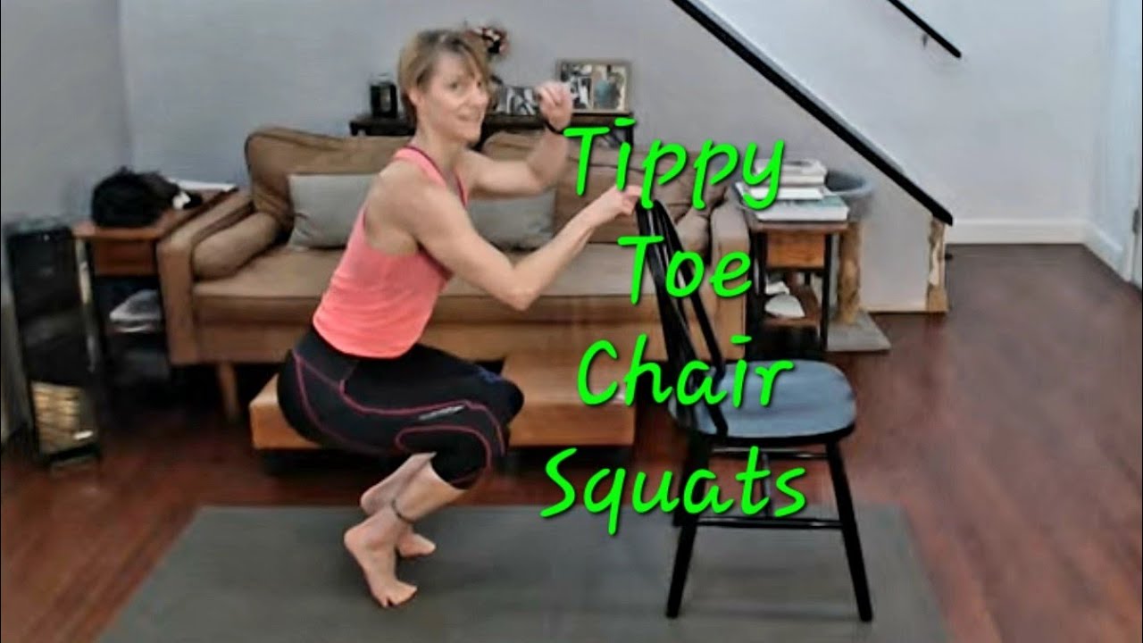 Squat Challenge Day 48: Tippy Toe Chair Pulse Squats - YouTube