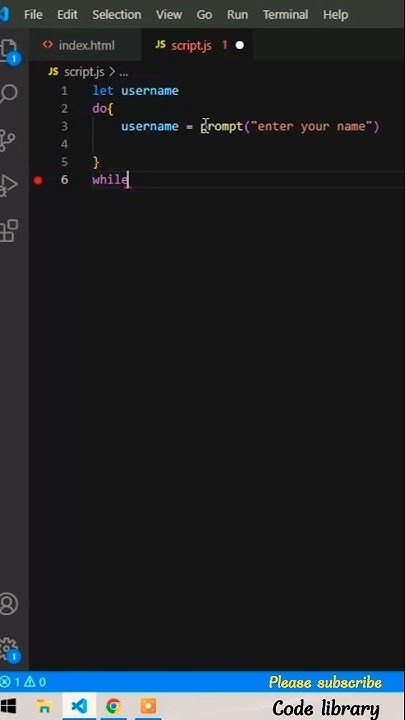 How To Use Do While Loop In Javascript User Name Input Shorts Javascript Dowhileloop Js