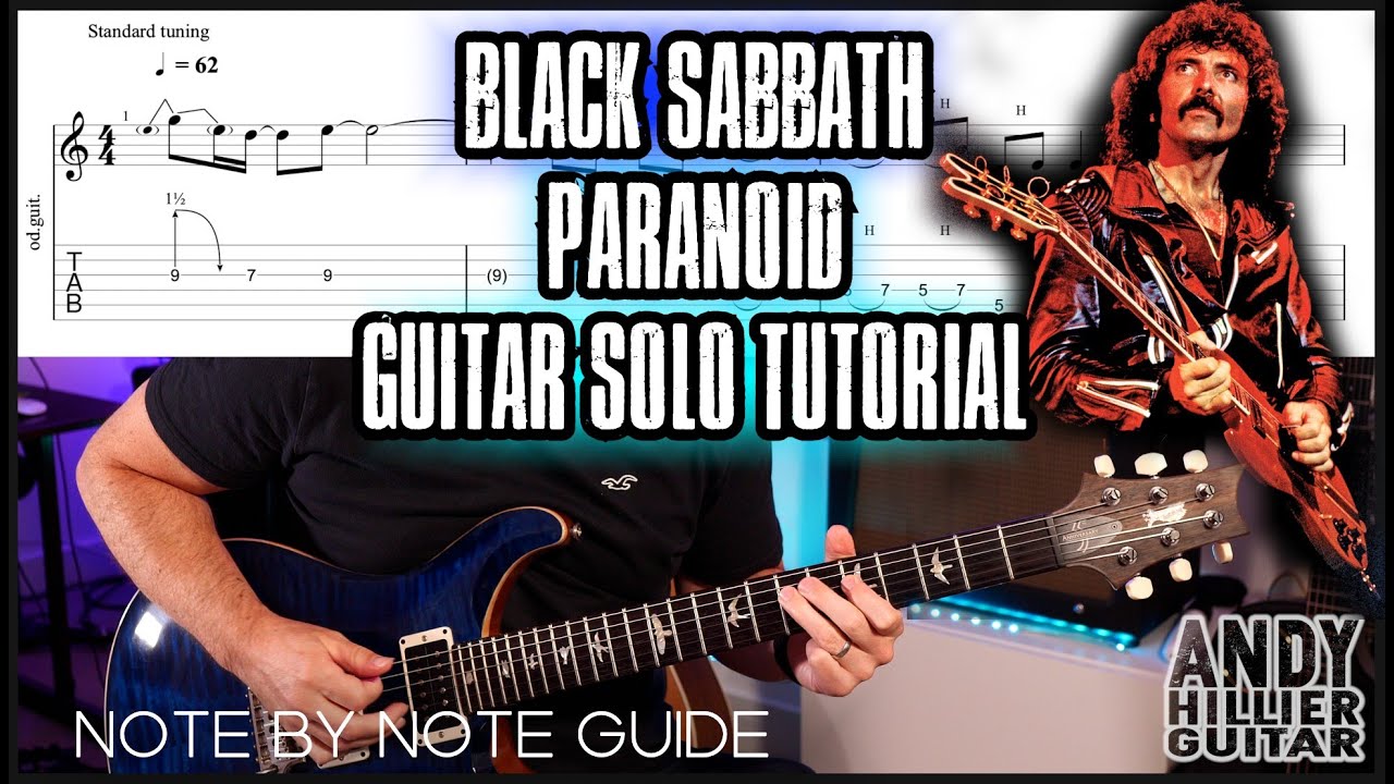 How to play BLACK SABBATH - Paranoid Guitar Solo Tutorial - YouTube