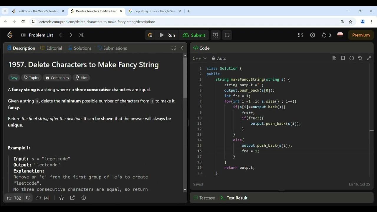 Delete Characters to Make Fancy String LeetCode #ptod #leetcode - YouTube