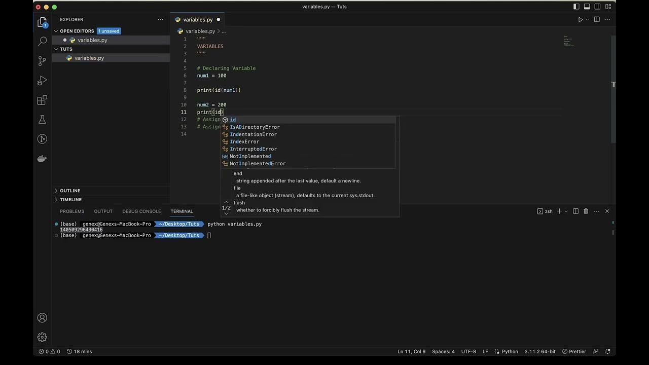 Part - 1 : Declaring Variable and it's memory address - YouTube