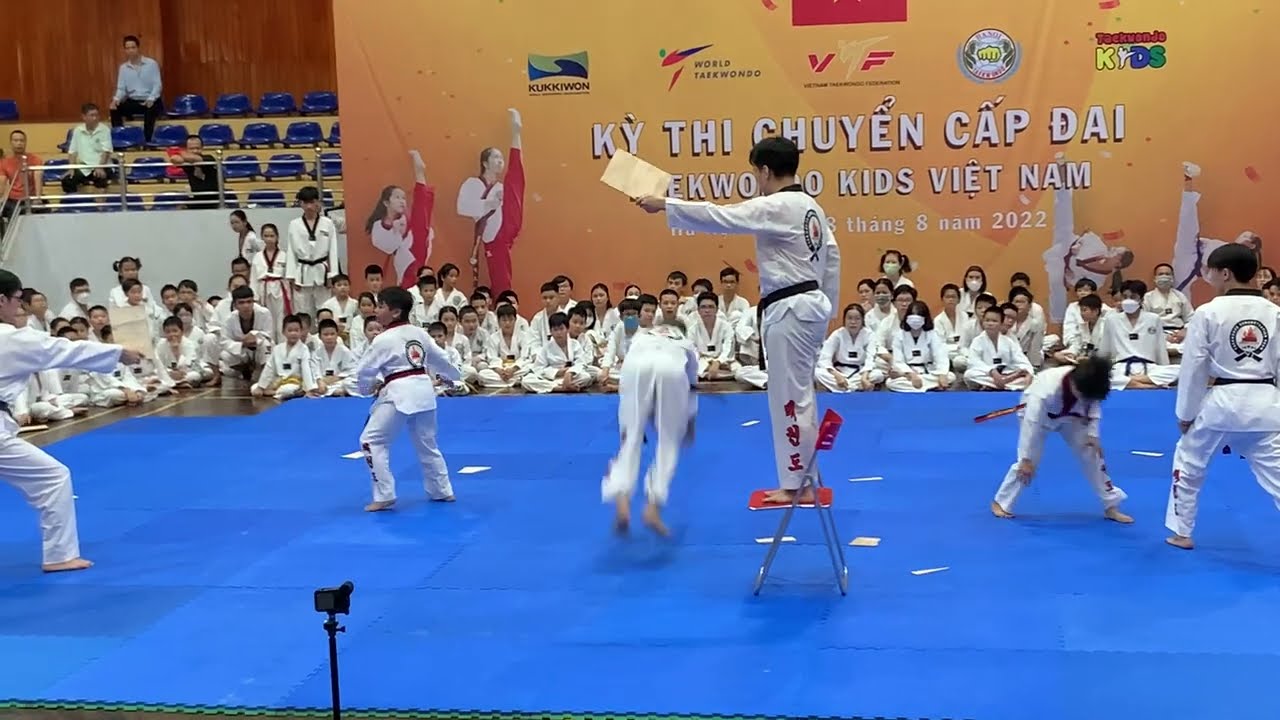Biểu diễn Taekwondo Kids tại kỳ thi chuyển cấp đai 28/8/2022 - YouTube