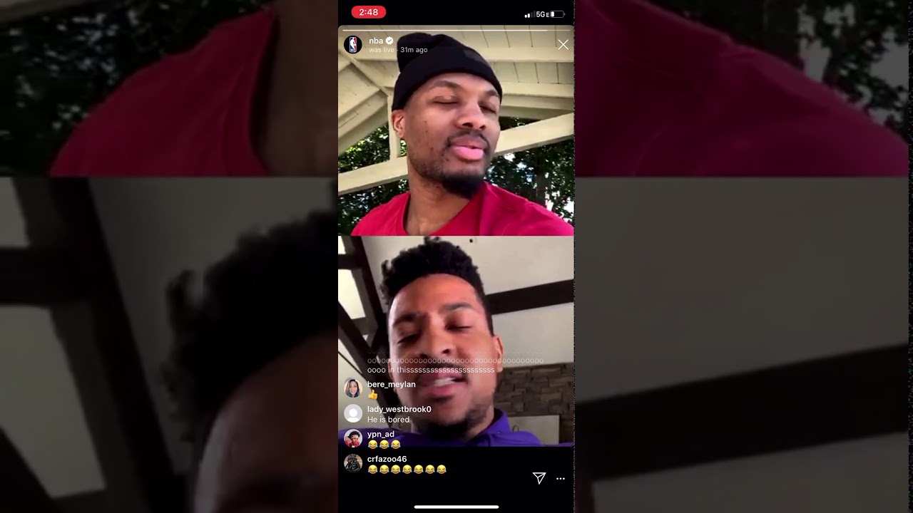 CJ MCCOLLUM AND DAMIAN LILLARD LAUGHING ABOUT JAMAL MURRAY ON IG LIVE ...