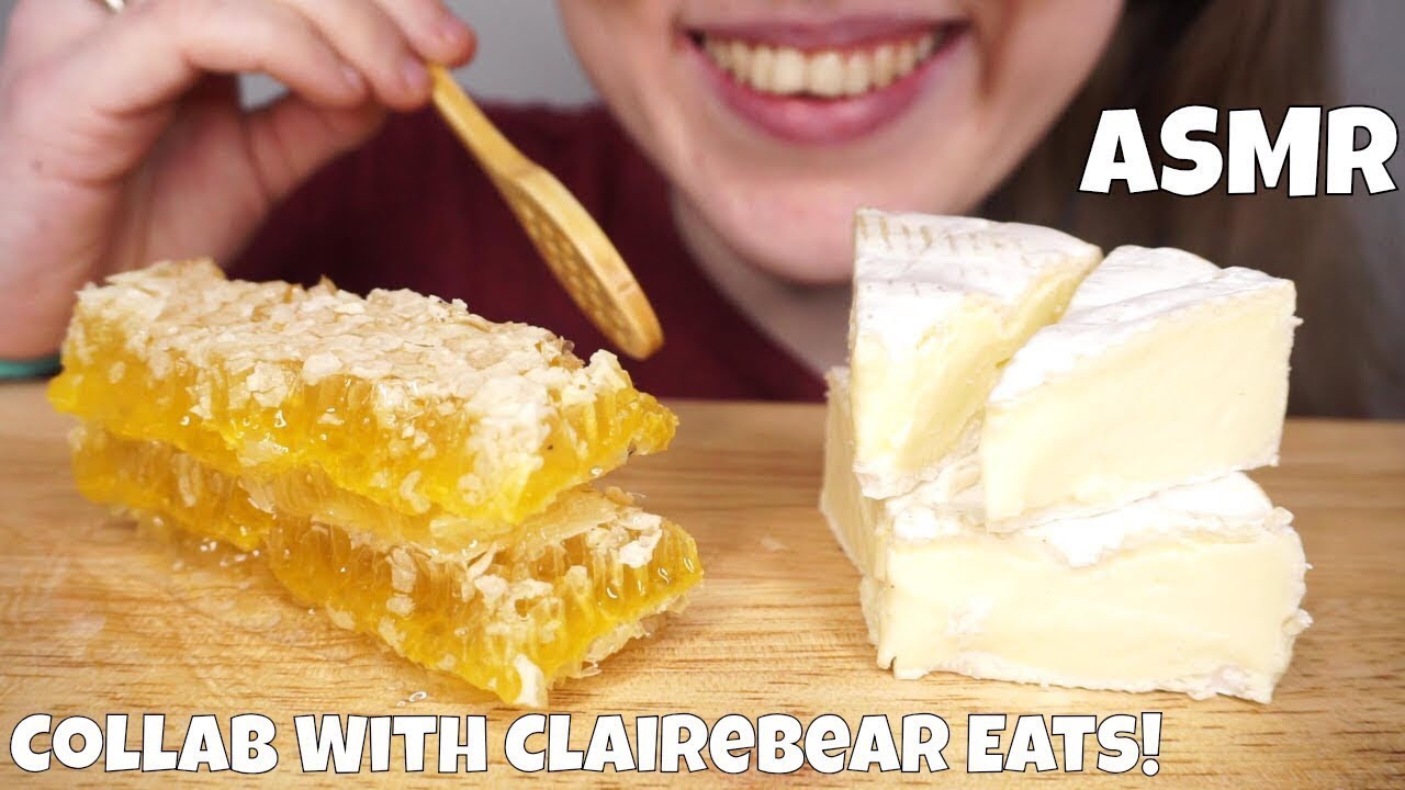 ASMR HONEYCOMB & BRIE (Collab With ClaireBear Eats) EATING SOUNDS - YouTube