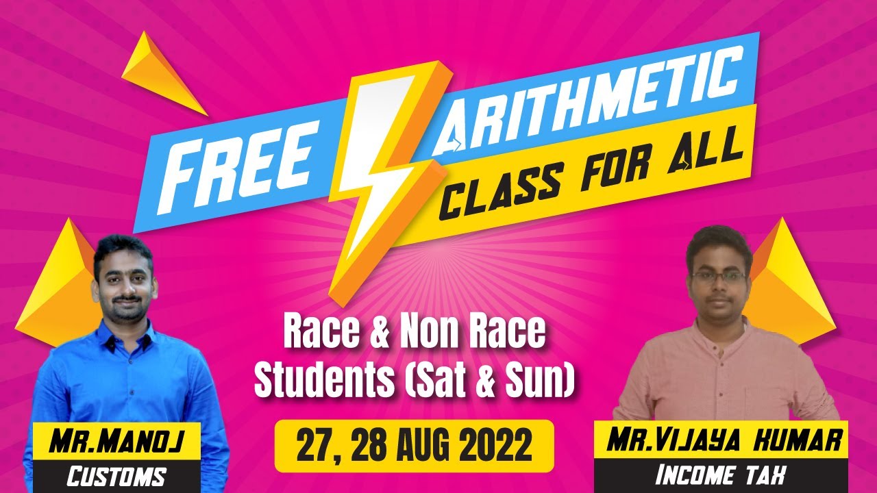 Free Arithmatic classes for All | race & non race students (Saturday ...