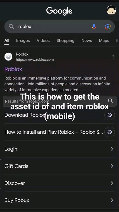 how to get the asset id from an item on roblox (mobile) #roblox # ...