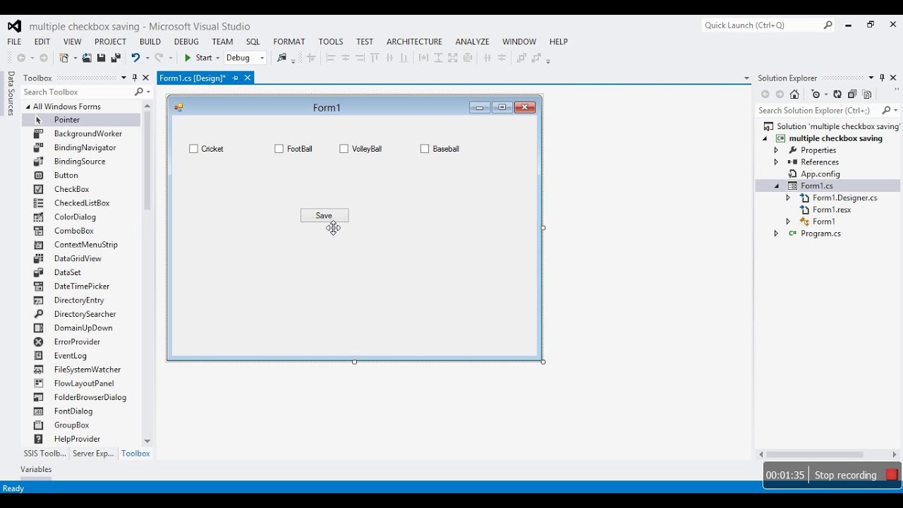 Savingget Multiple Checkboxes In Single Row Database In C Windows Application Youtube