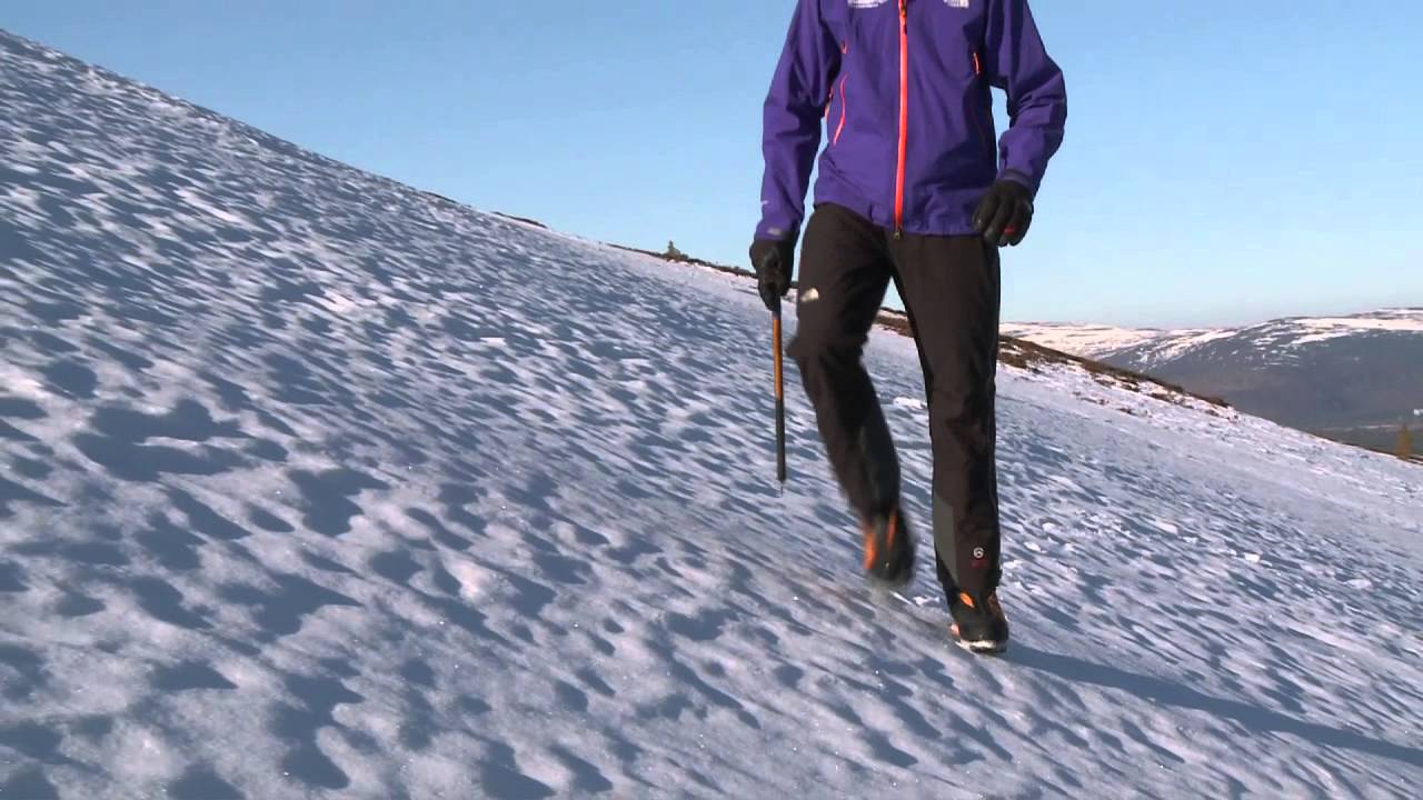 Kicking steps in snow - YouTube